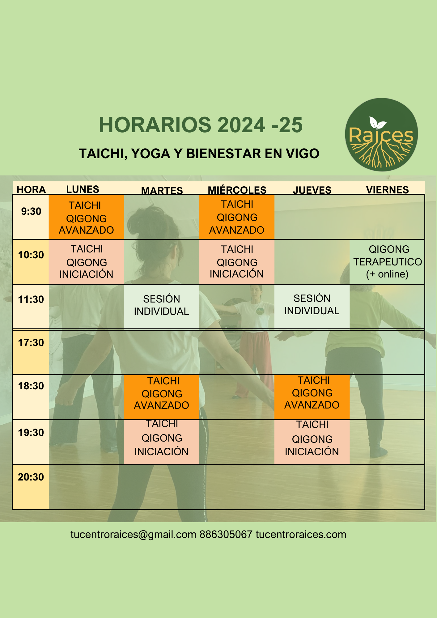 Horarios y tarifas - Centro Raíces